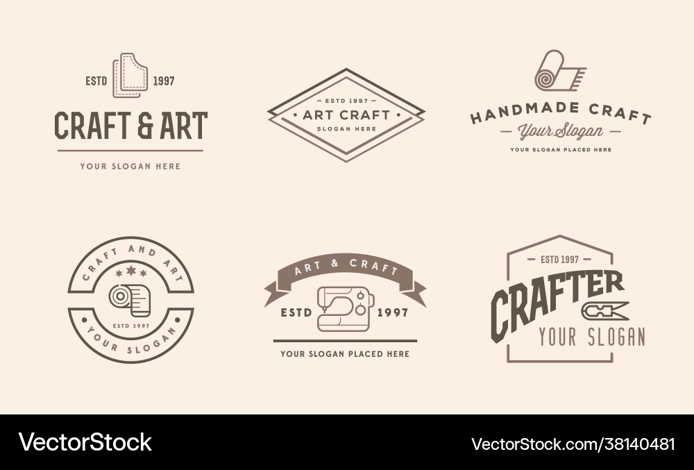 Logo design handmade diy craft tailoring Vector Image