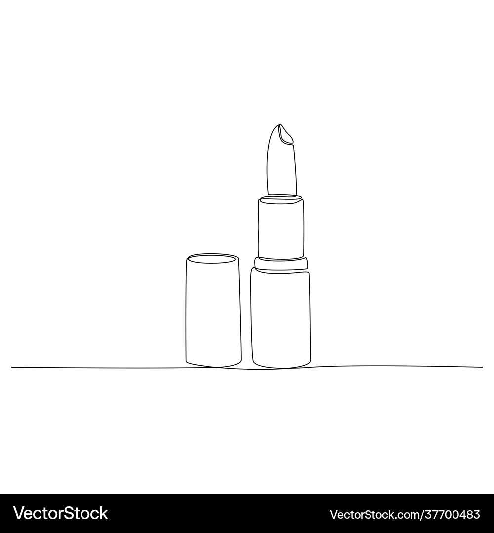 Continuous line drawing lipstick Royalty Free Vector Image