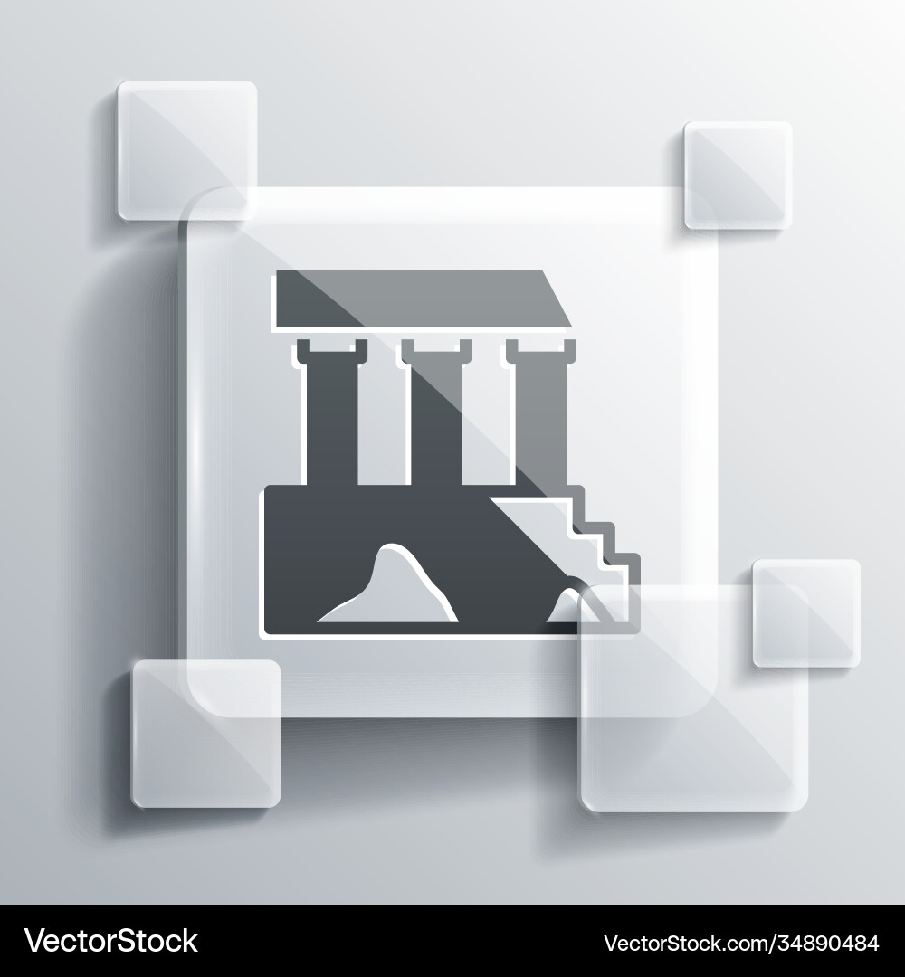 Grey parthenon from athens acropolis greece icon Vector Image