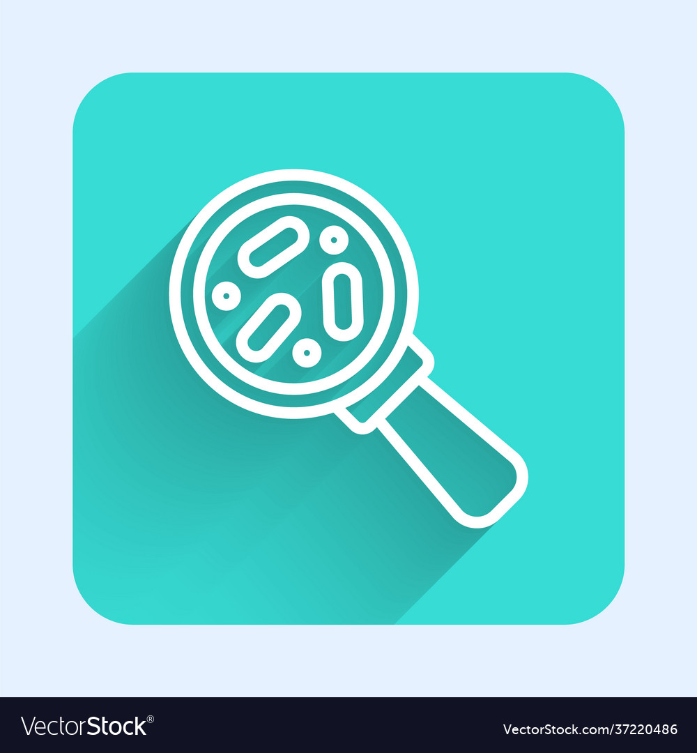 White line microorganisms under magnifier icon Vector Image White line microorganisms under magnifier icon Vector Image