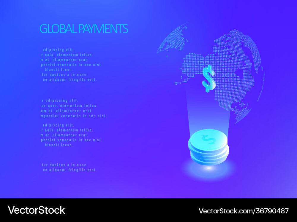 Global payment system Royalty Free Vector Image