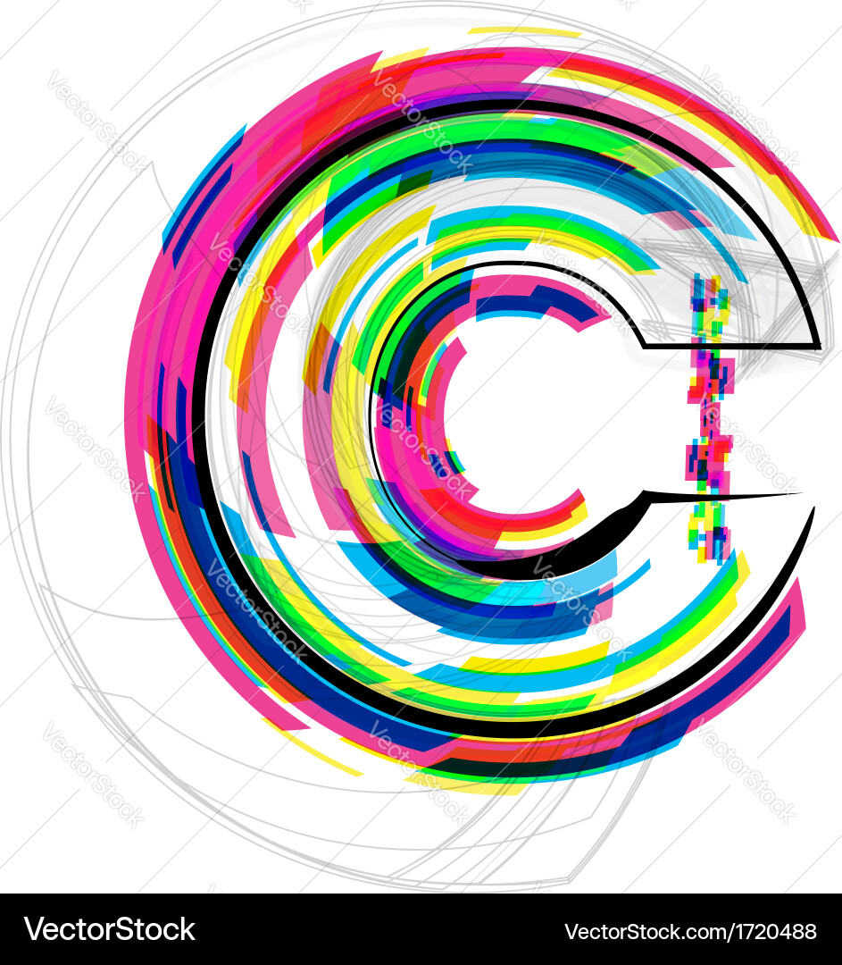 Colorful font - letter c Royalty Free Vector Image