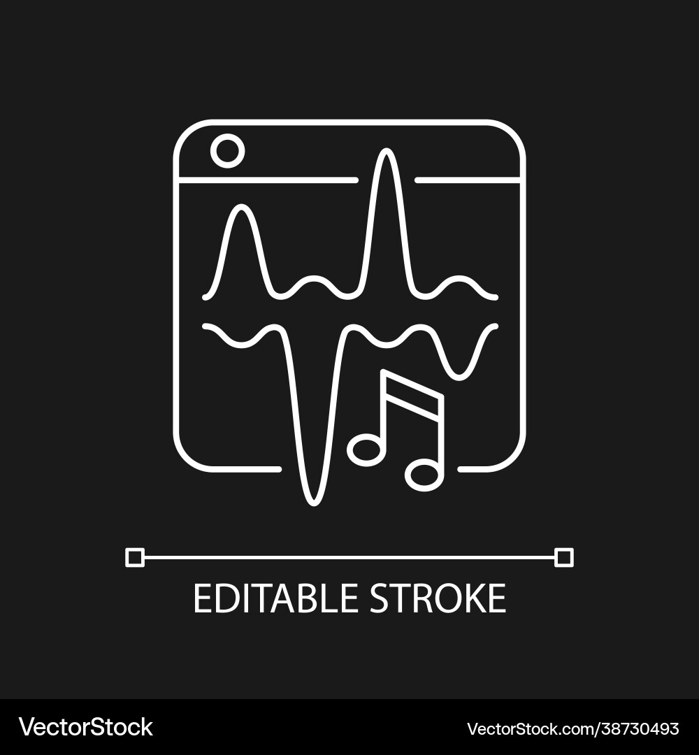 Music streaming service white linear icon Vector Image