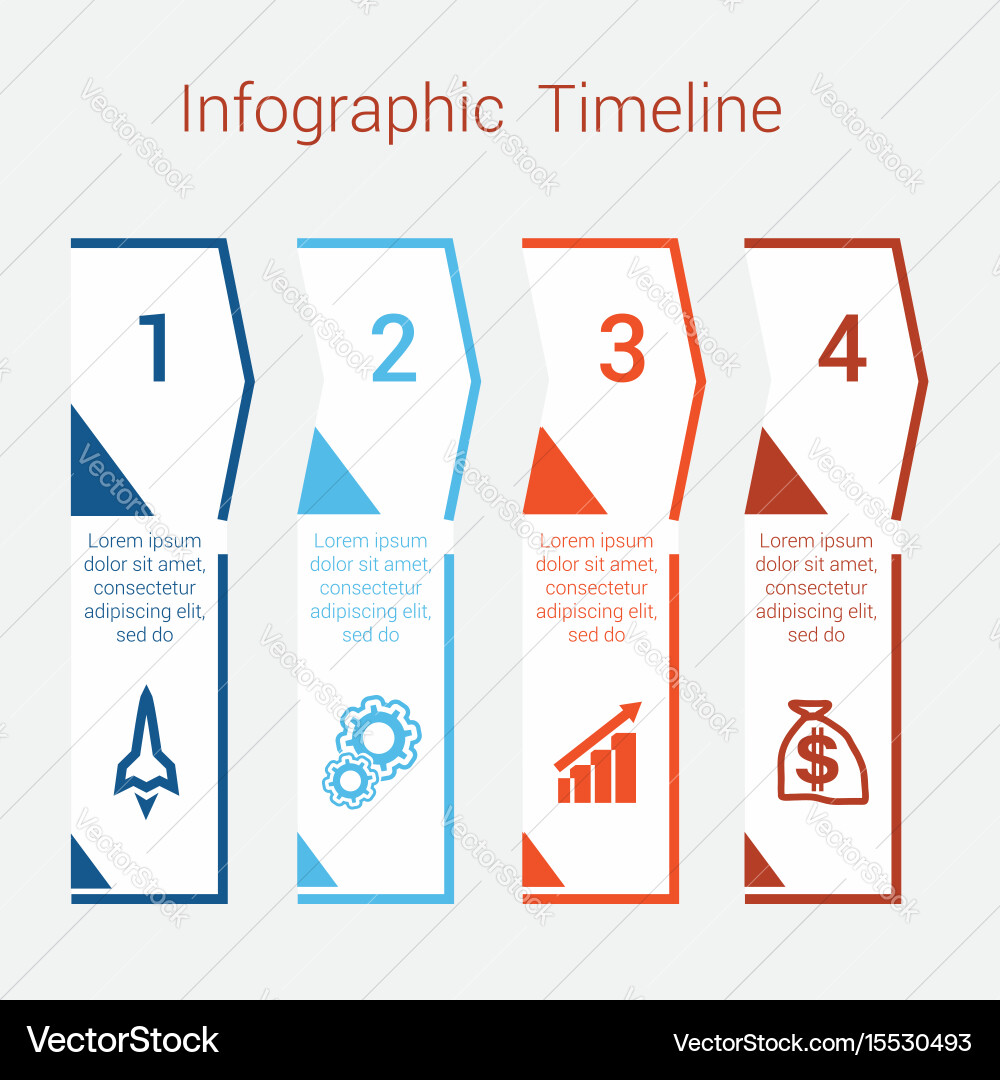 Timeline infographic for four position Royalty Free Vector
