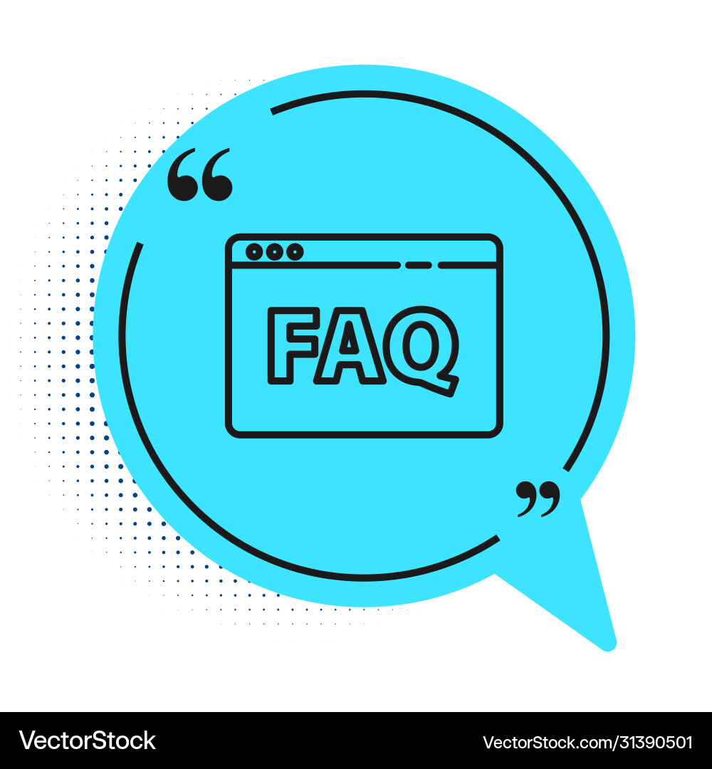 Black line browser faq icon isolated on white Vector Image
