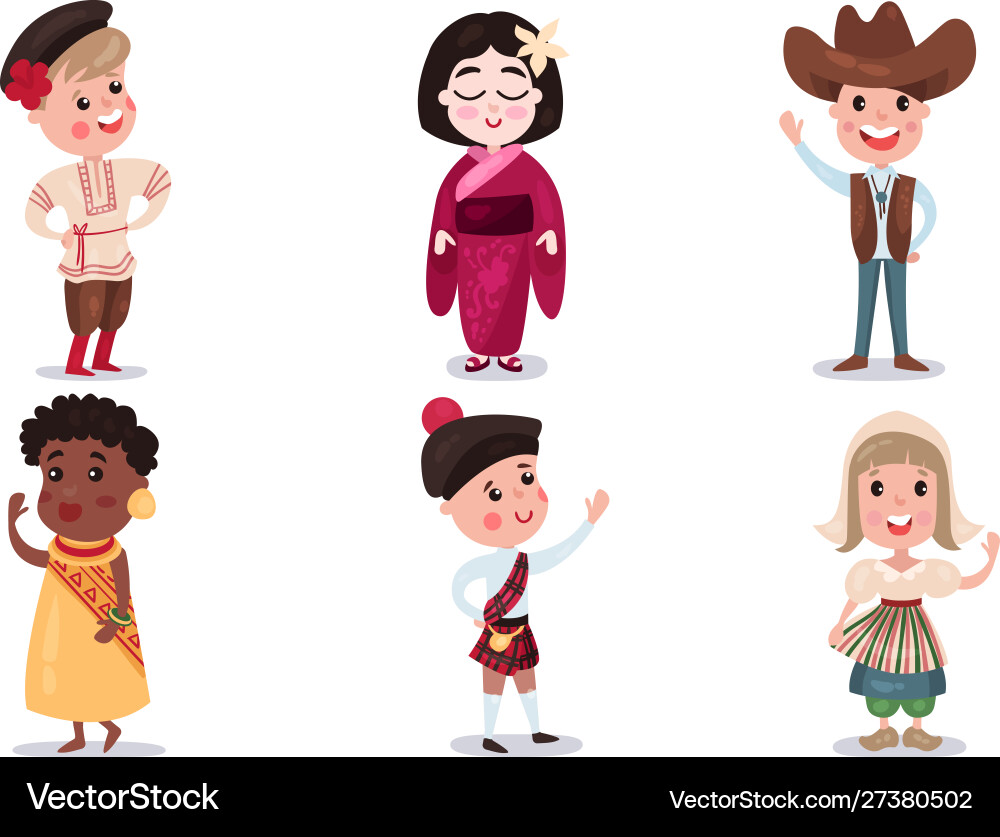 Set with people from around the world Royalty Free Vector