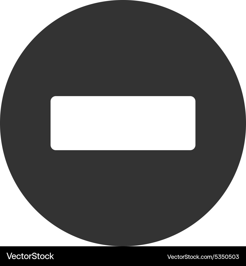 Minus flat white and gray colors round button Vector Image