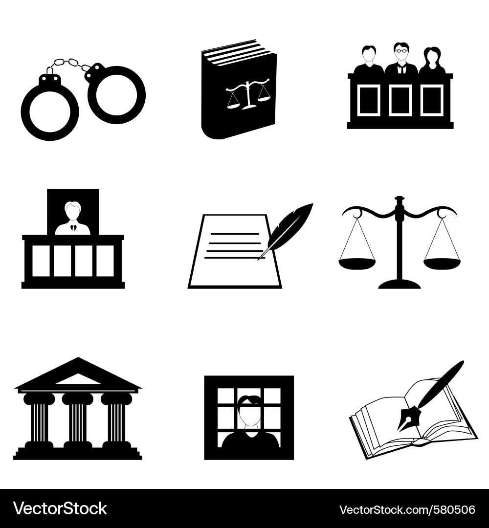 Law icons Royalty Free Vector Image - VectorStock