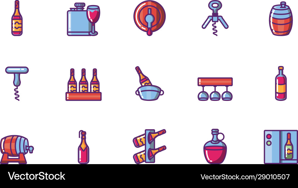 Isolated wine icon set design Royalty Free Vector Image