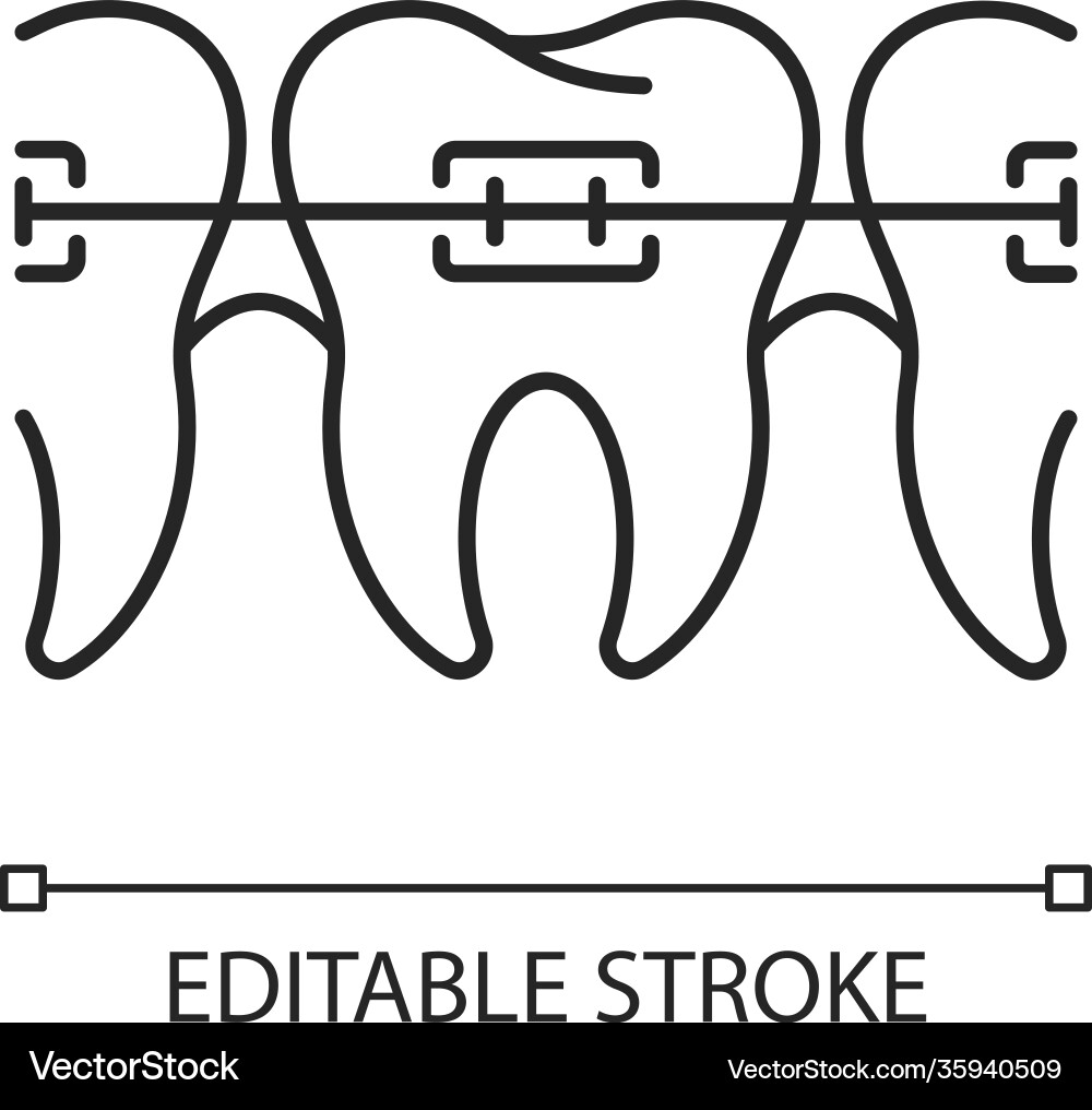 Orthodontics linear icon Royalty Free Vector Image