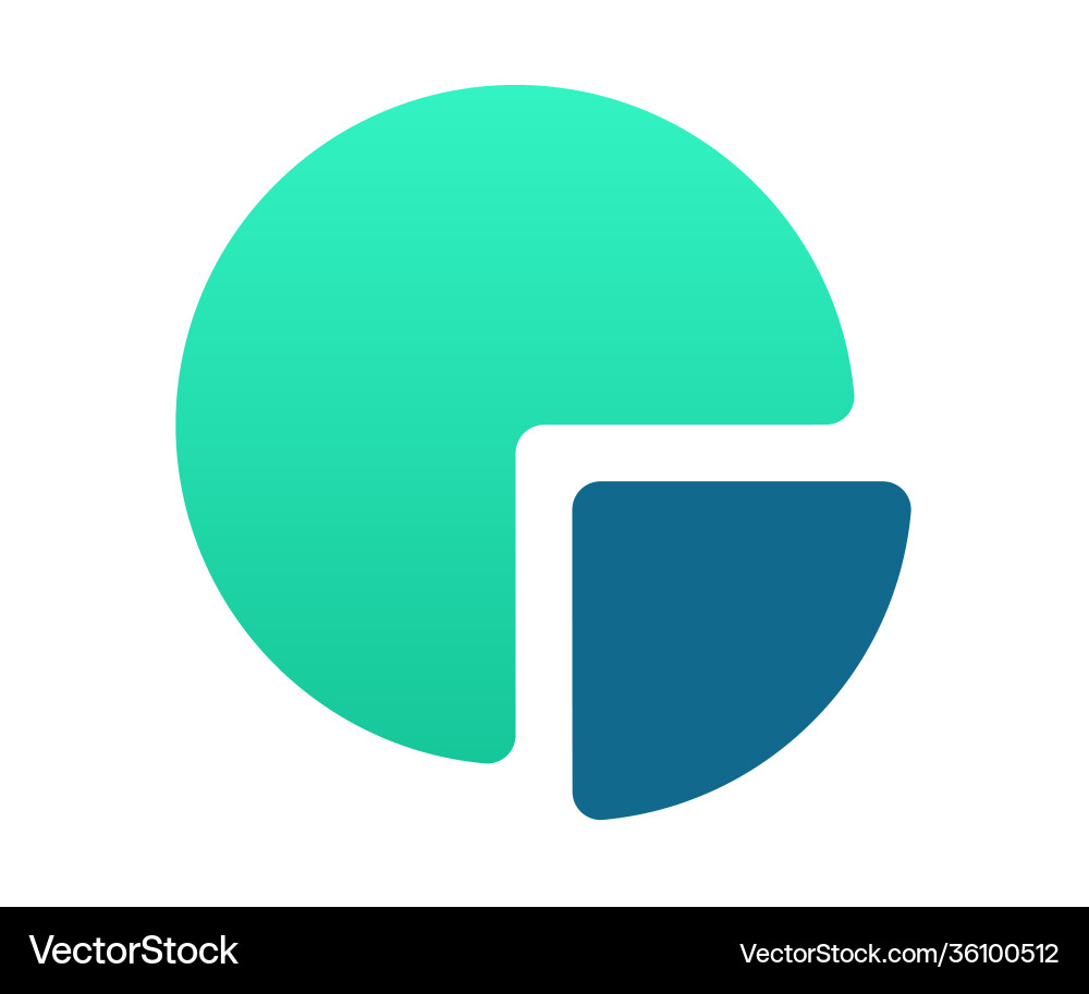 Pie chart budget report single isolated icon Vector Image