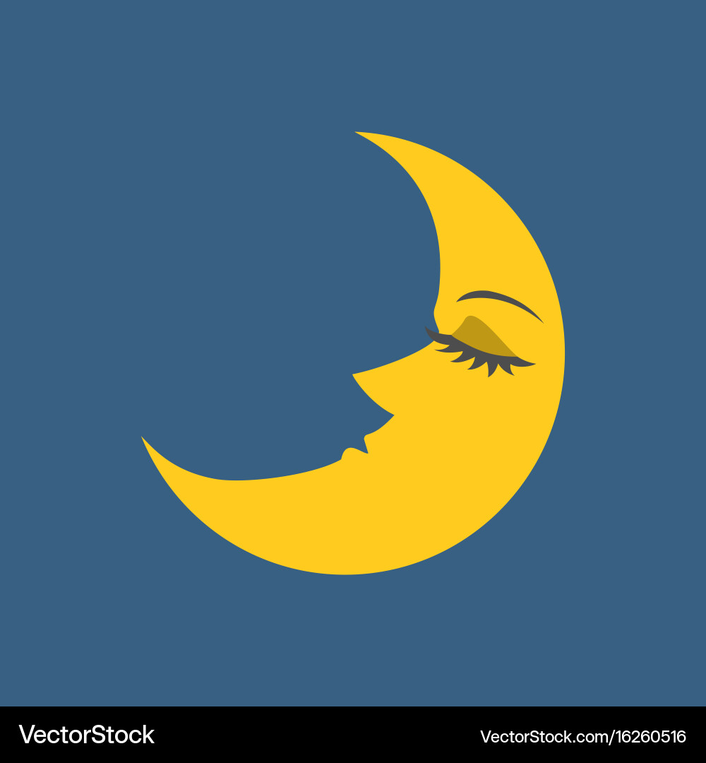 Moon with face Royalty Free Vector Image - VectorStock