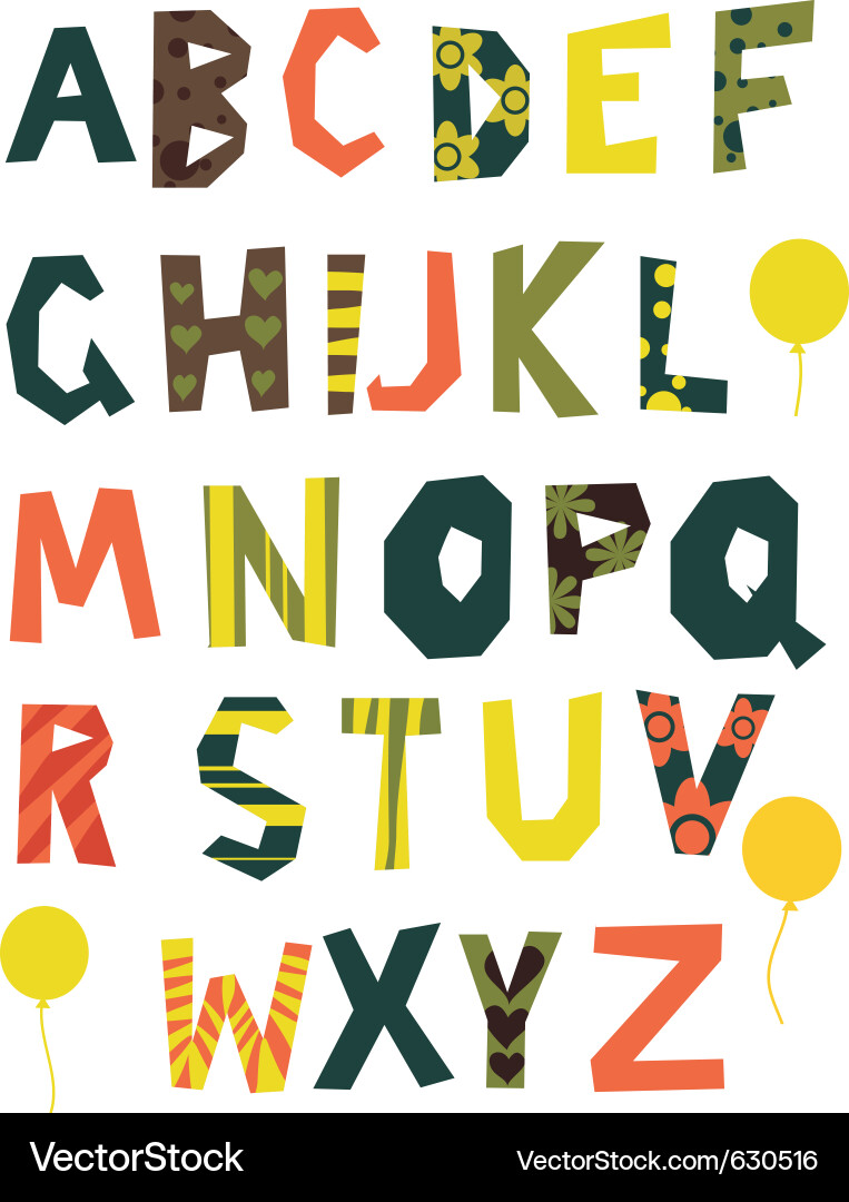 Alphabet letters Royalty Free Vector Image - VectorStock