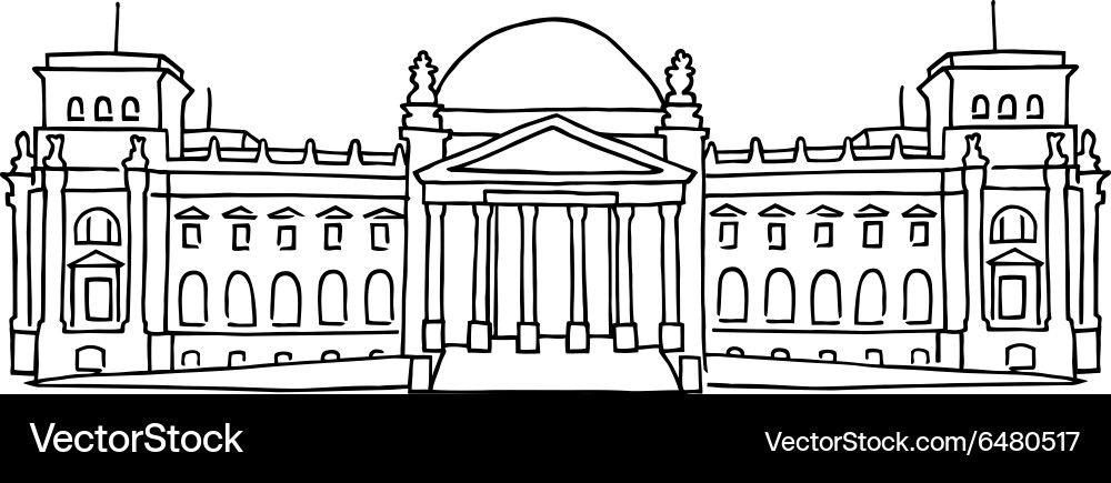 Reichstag building in Berlin Royalty Free Vector Image