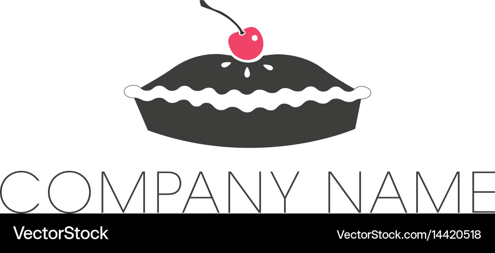 Pie logo with cherry icon and company name Royalty Free Vector Image ...