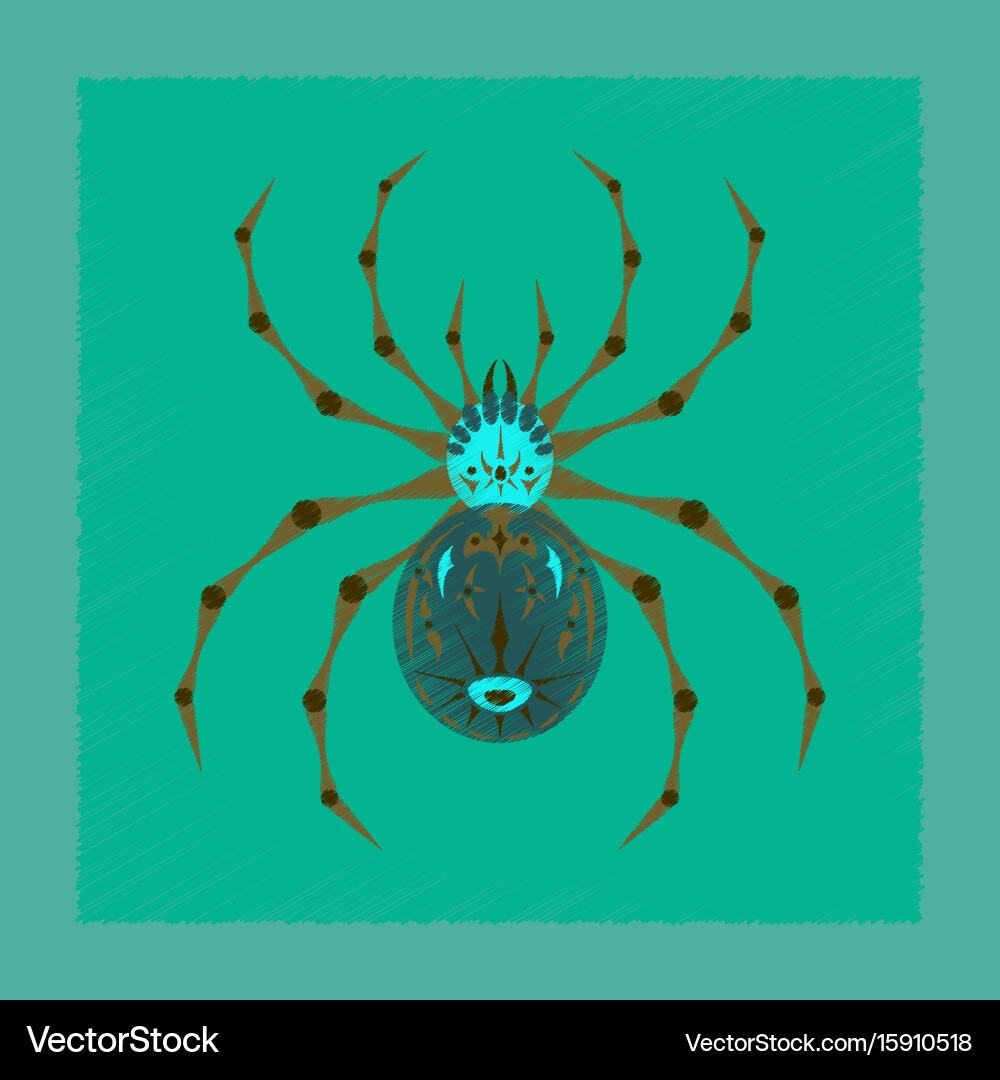 Flat shading style icon halloween spider Vector Image