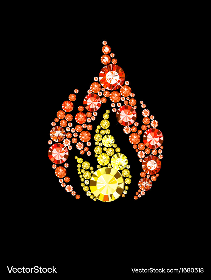 Gem fire symbol Royalty Free Vector Image - VectorStock