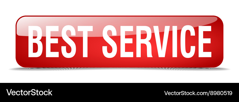 Best service red square 3d realistic isolated web Vector Image