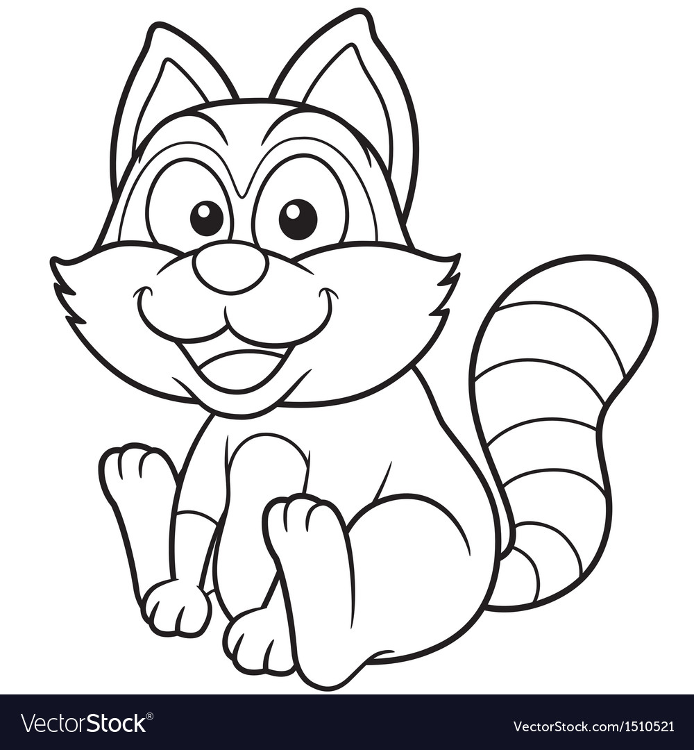 Raccoon outline Royalty Free Vector Image - VectorStock