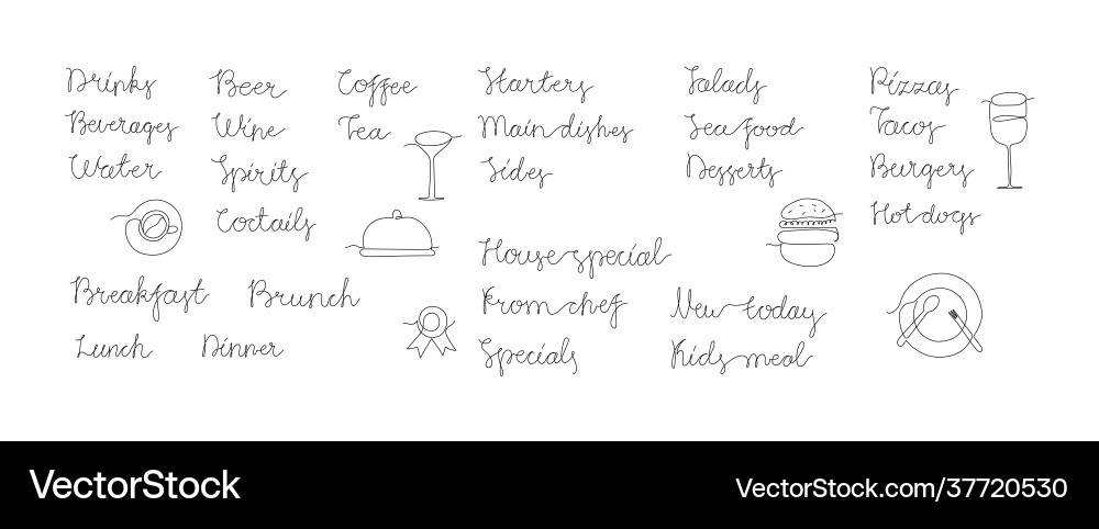 Line menu Royalty Free Vector Image - VectorStock