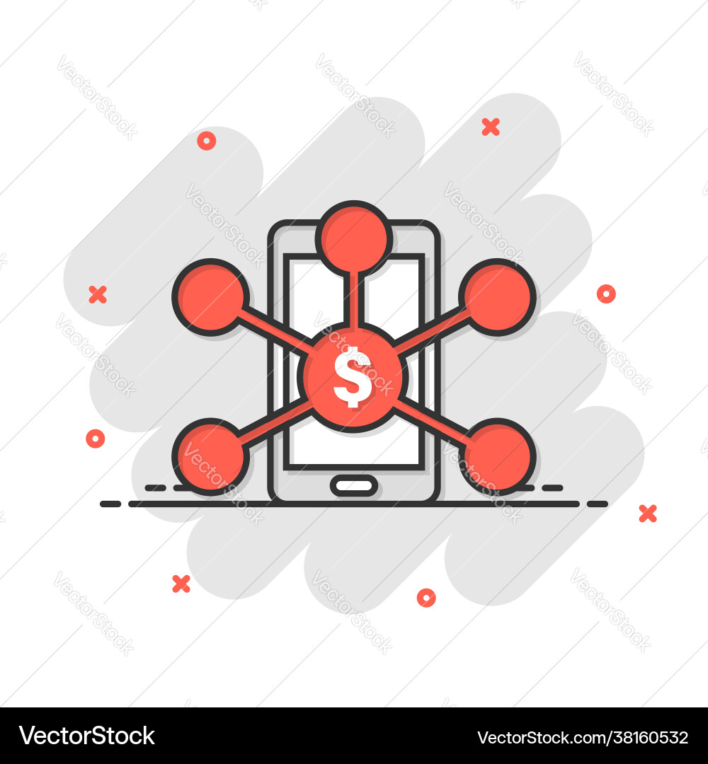 Payment services icon in comic style money send Vector Image