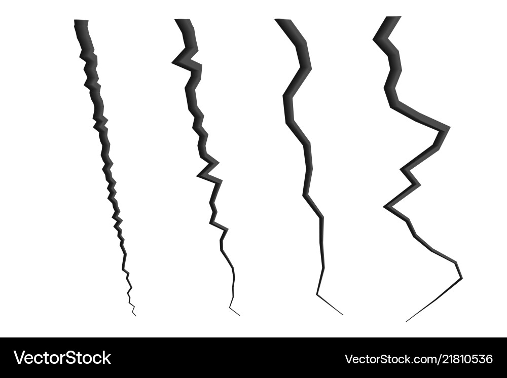Set of cracked lines Royalty Free Vector Image