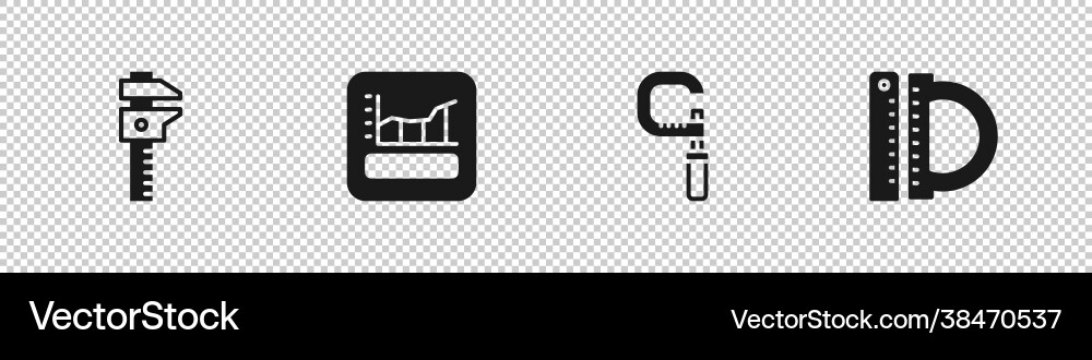 Set calliper or caliper and scale graph schedule Vector Image