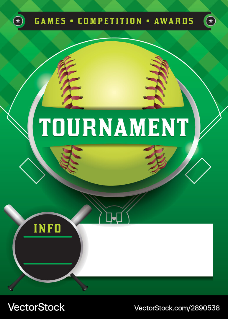 Softball Tournament Template Royalty Free Vector Image