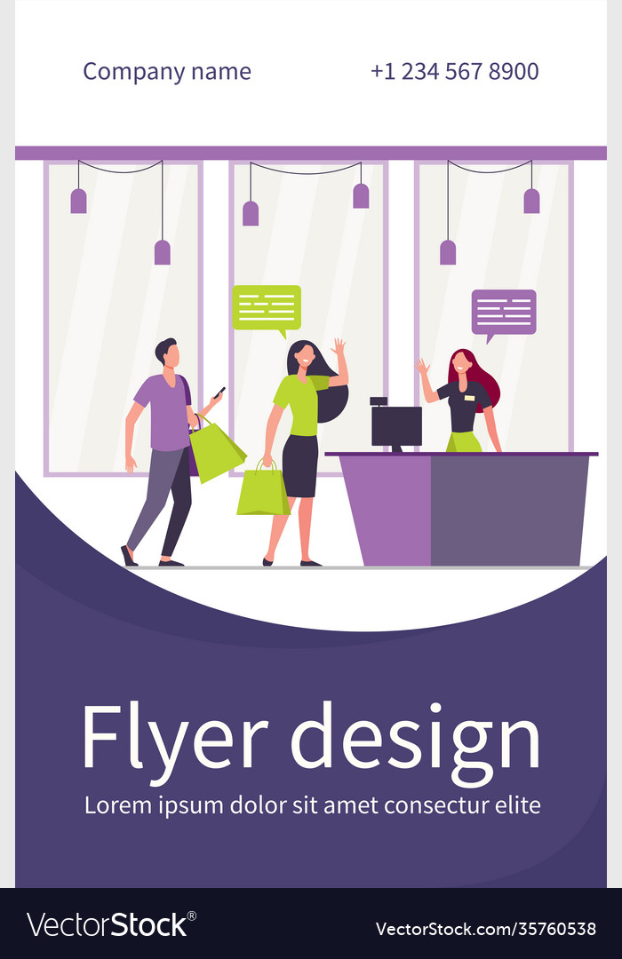 People shopping in store and waiting in line Vector Image