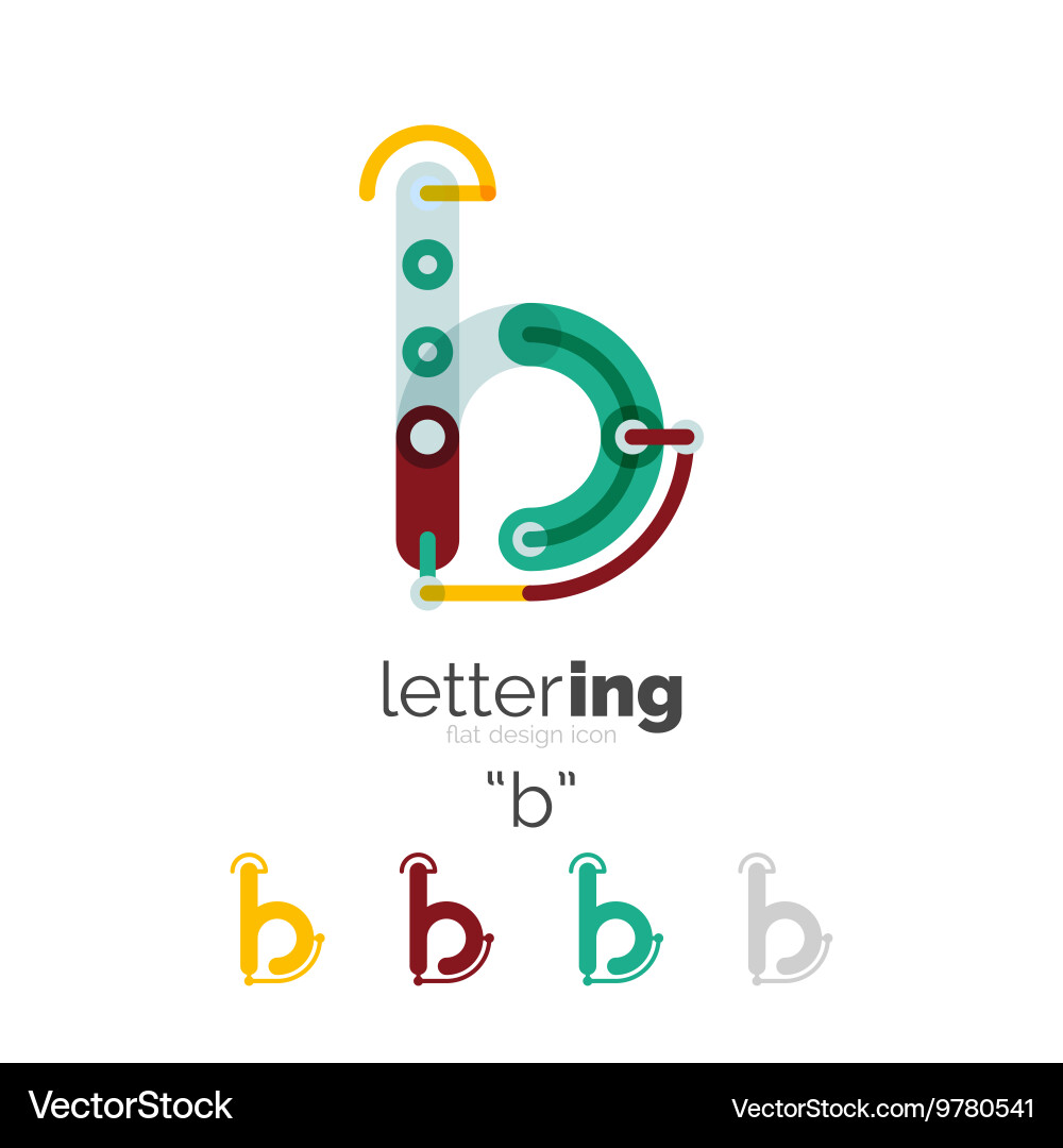 Letter logo line concept Royalty Free Vector Image
