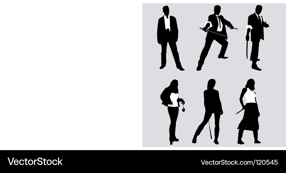 Bad guy silhouettes Royalty Free Vector Image - VectorStock