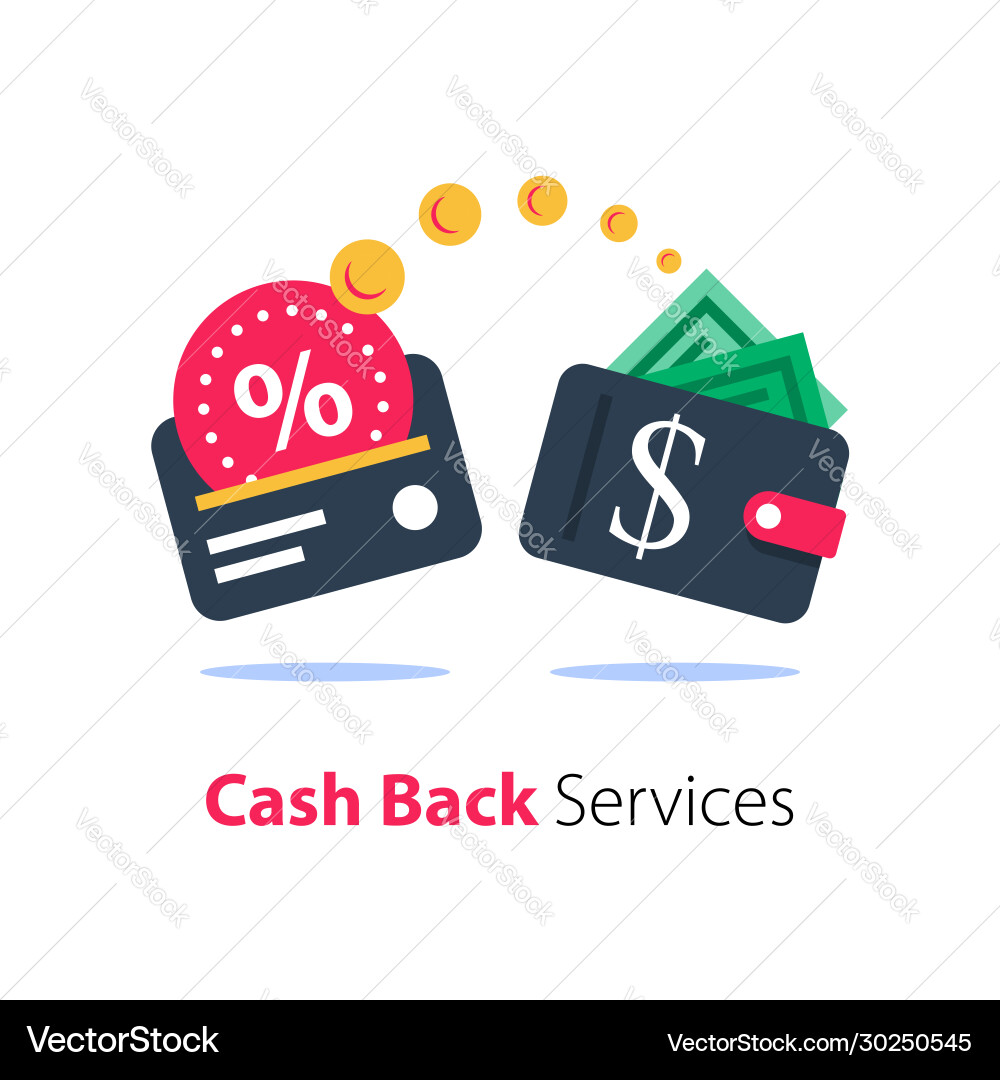 Cash back program financial services fast loan Vector Image