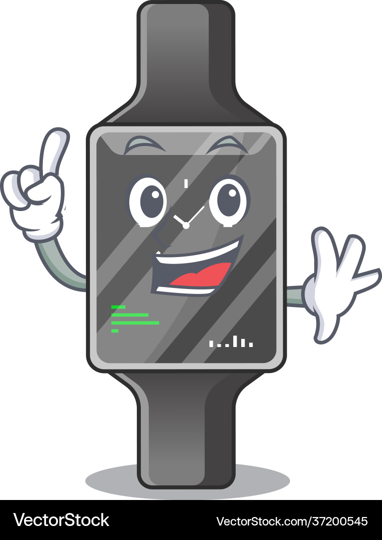 Smart watch caricature design with one finger pose