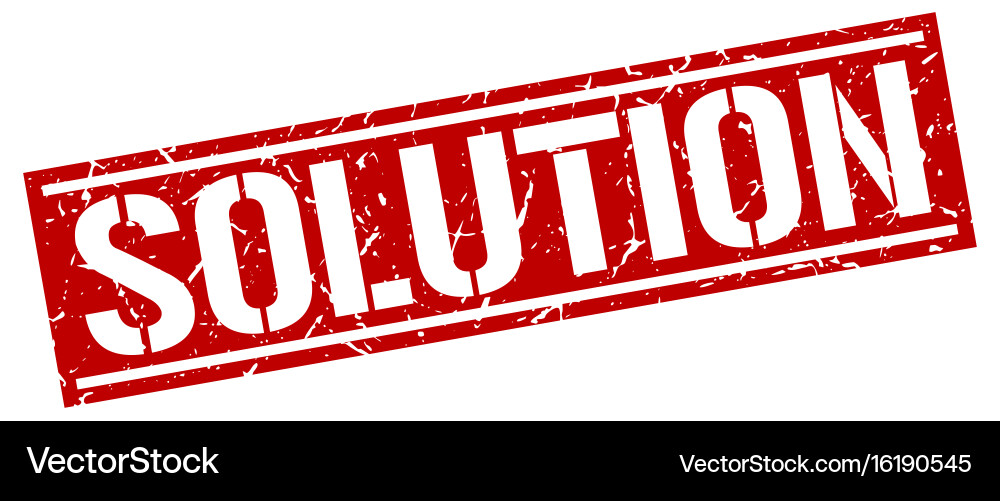 Solution square grunge stamp Royalty Free Vector Image