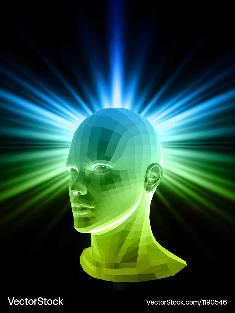 Head female with shiny background Royalty Free Vector Image