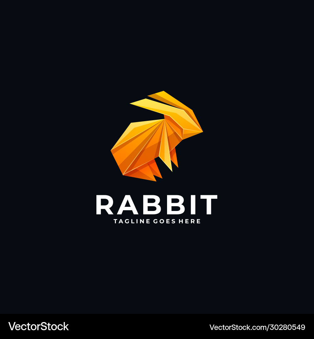 Logo rabbit poly colorful style Royalty Free Vector Image