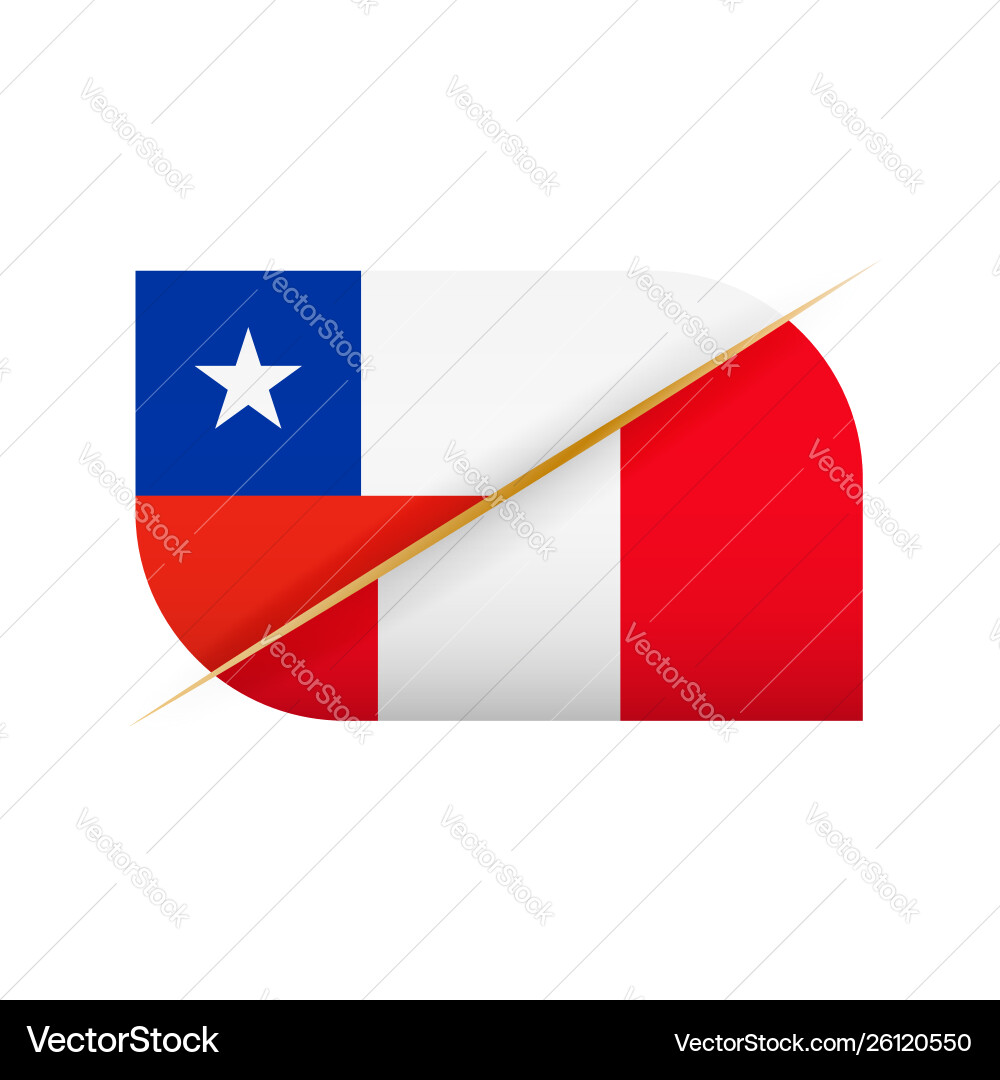 Chile versus peru two flags icon for sport Vector Image