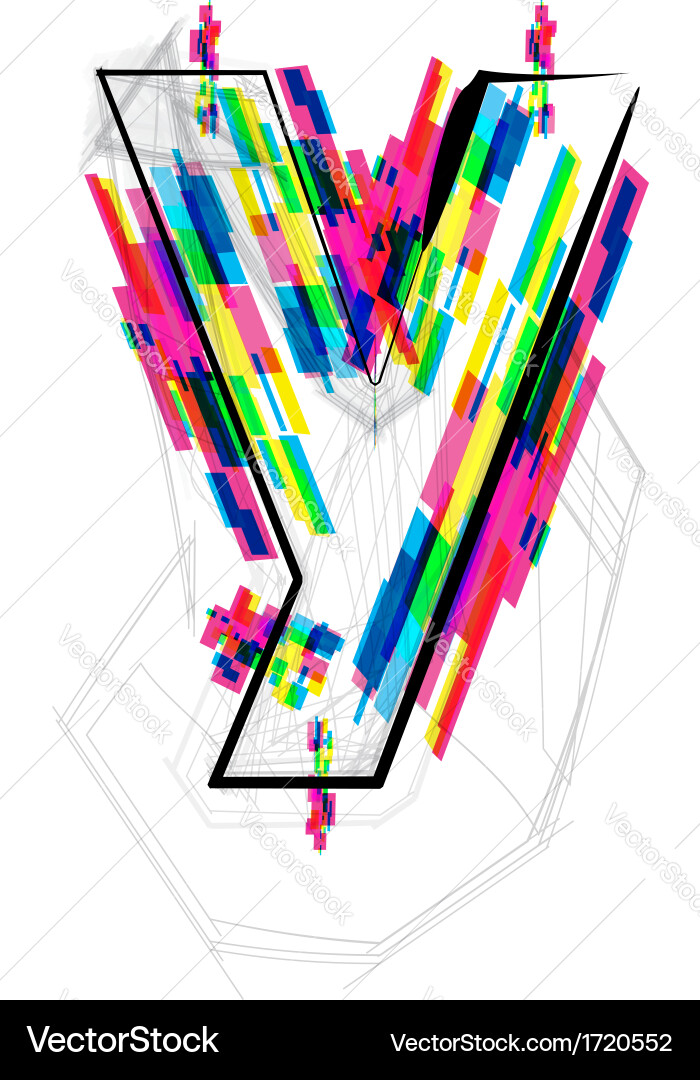 Colorful font - letter y Royalty Free Vector Image