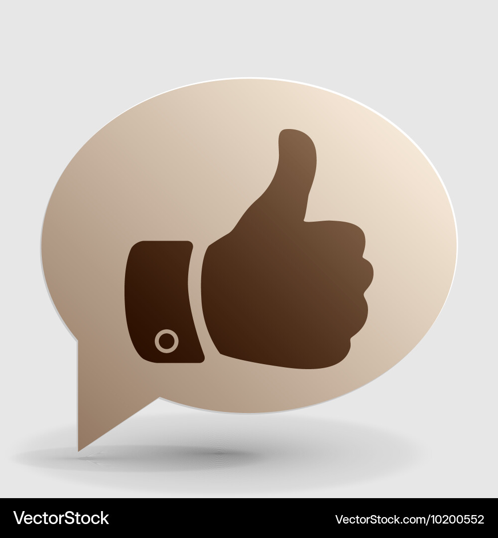 Hand sign brown gradient icon Royalty Free Vector Image