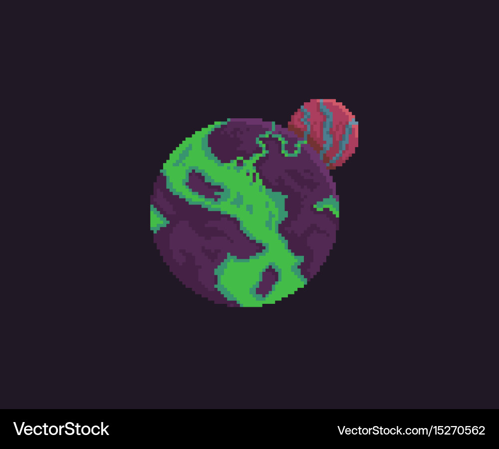 Pixel alien planets Royalty Free Vector Image - VectorStock