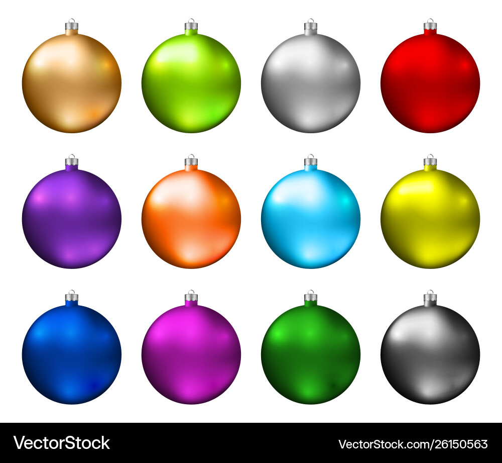 Colorful christmas baubles Royalty Free Vector Image
