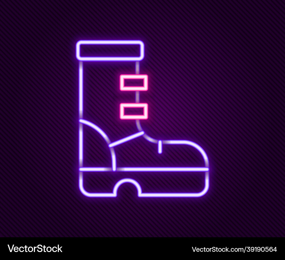 Glowing neon line waterproof rubber boot icon Vector Image