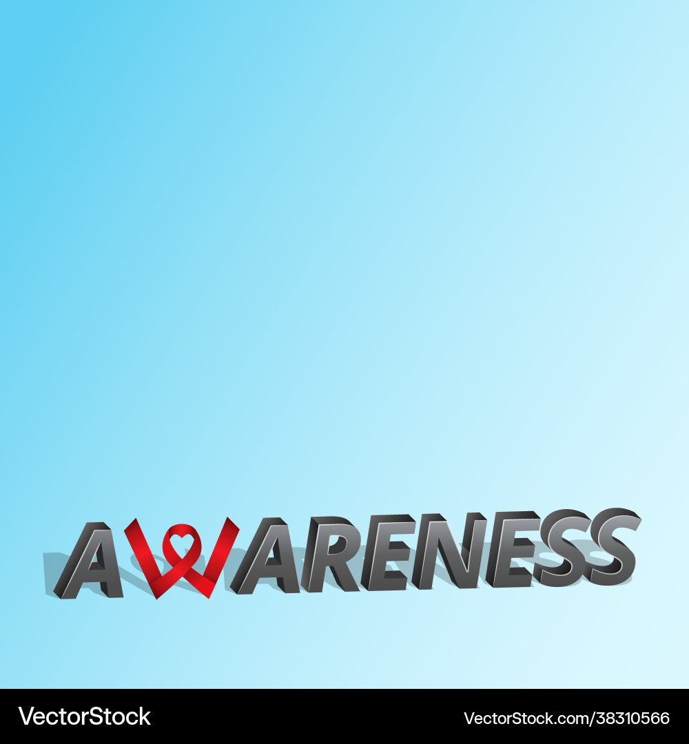 Awareness poster with space for text on blue Vector Image