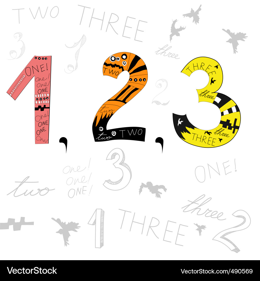 Numbers 1 2 3 Royalty Free Vector Image - VectorStock