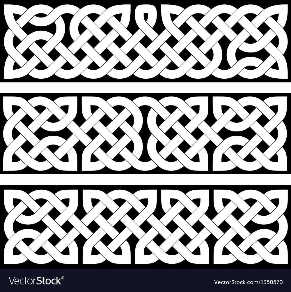 3 Celtic braid patterns Royalty Free Vector Image
