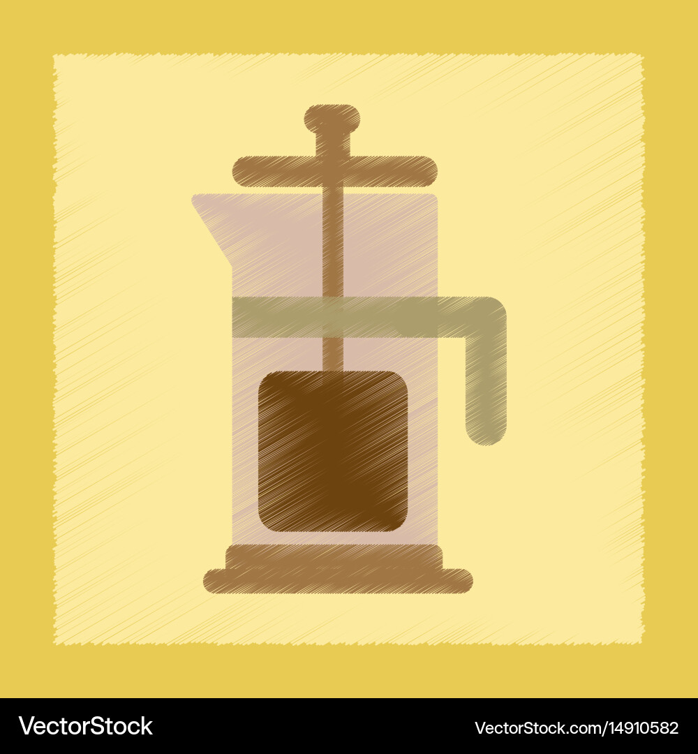 Flat shading style icon coffee maker Royalty Free Vector