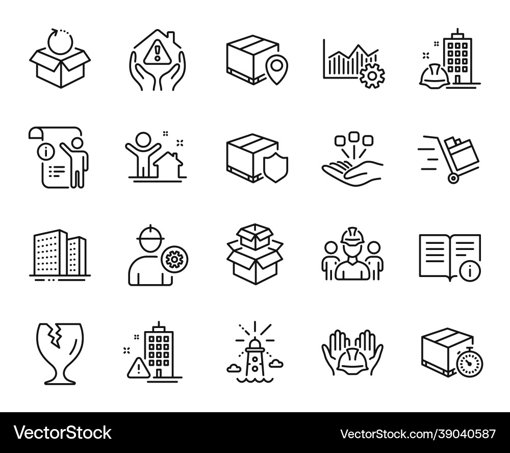 Set of engineering team push cart Royalty Free Vector Image