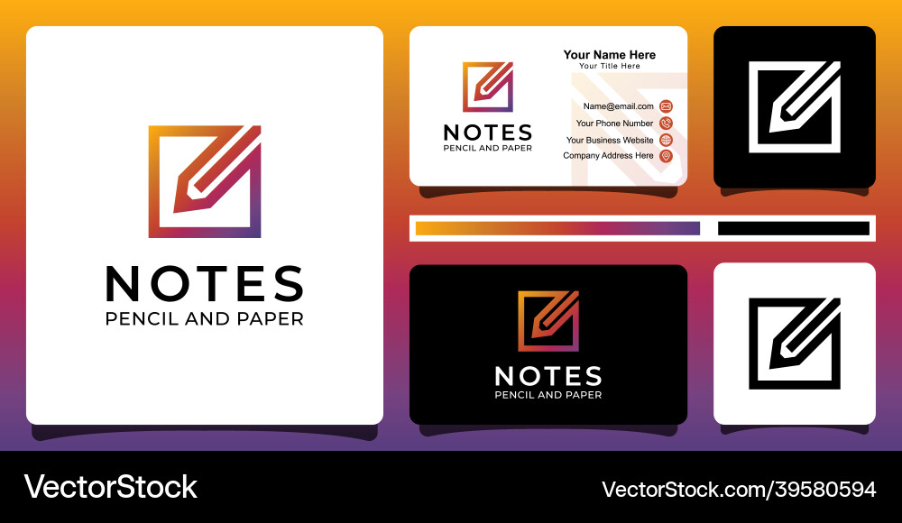 Modern line logo of pencil or pen for note tools Vector Image