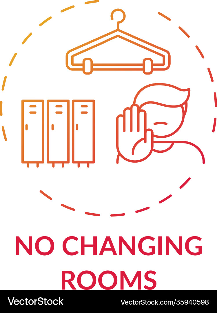No changing rooms concept icon Royalty Free Vector Image