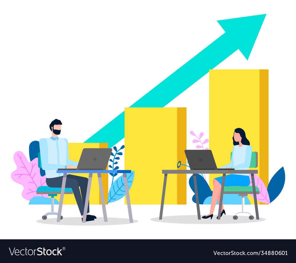 Creative business growth graphics design Vector Image